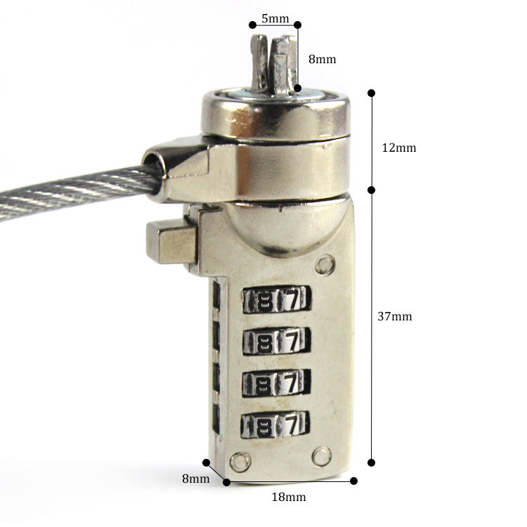 Universal Steel Anti-theft Security Combination Laptop Cable Lock ...